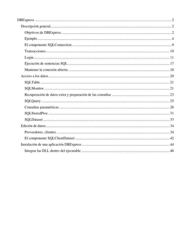 Dbxpress | PDF | SQL | Mi sql