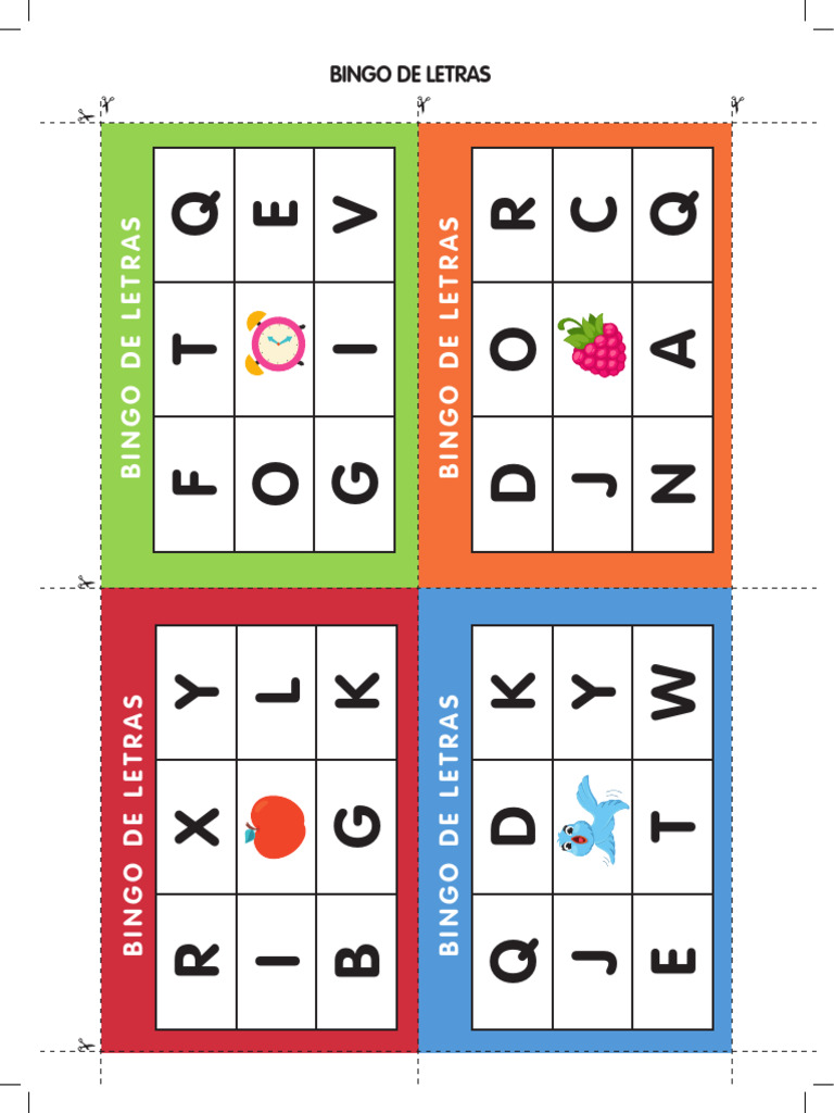 Bingo de Letras Jogos | PDF
