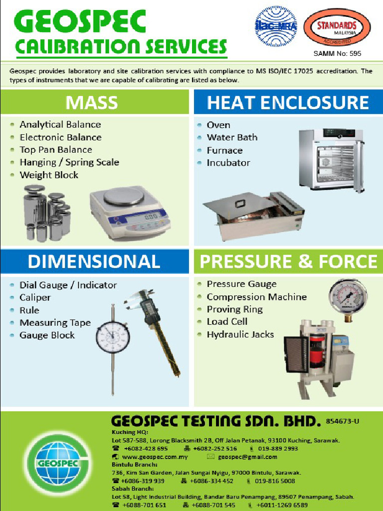 Calibration Brochure 2022 | PDF