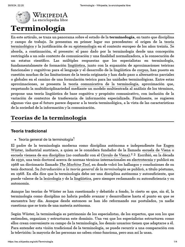 Evolución de la Terminología | PDF | Interpretación (filosofía ...