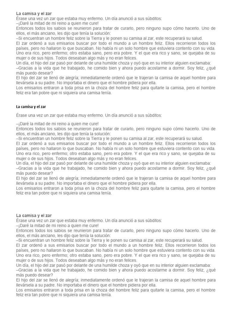 La Camisa y El Zar | PDF