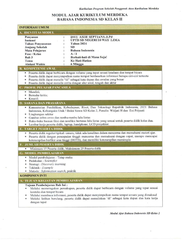 Modul Ajar Dwi Asih - Compressed | PDF