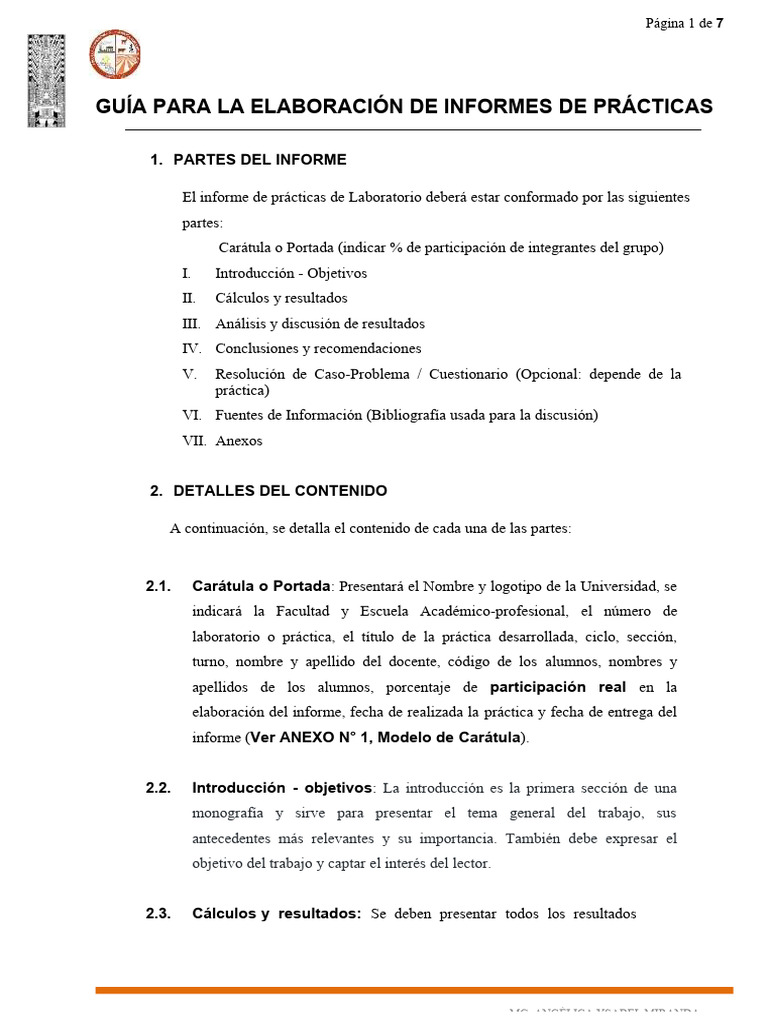 Guia para La Elaboracion de Informes de Practicas Biología | PDF | Citación