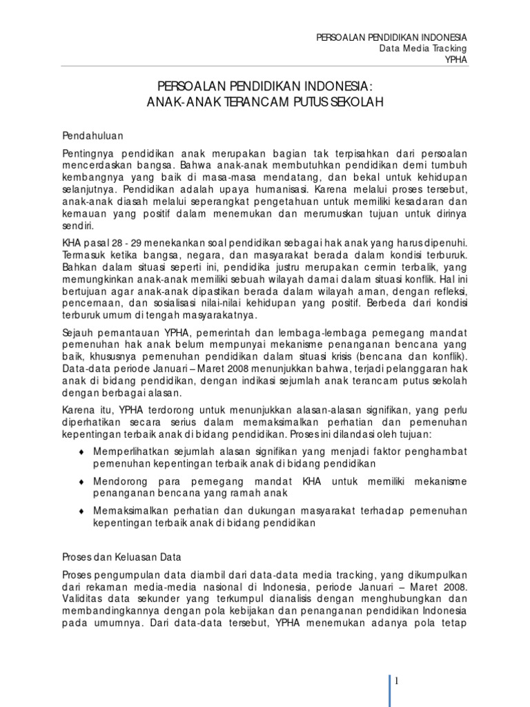 Persoalan Pendidikan Indonesia | PDF | Ilmu Sosial