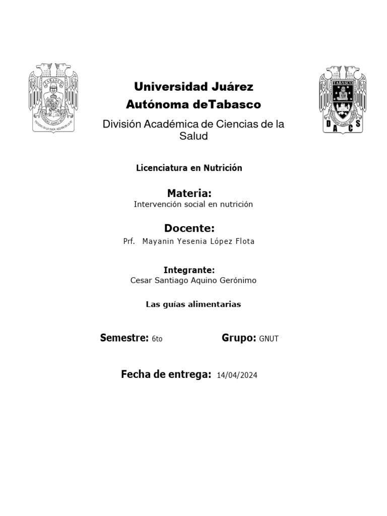 Guias Alimentarias | Descargar gratis PDF | Dieta (Nutrición) | Dieta y nutrición