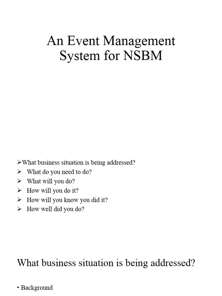 An Event Management System For NSBM | PDF | Software Development ...