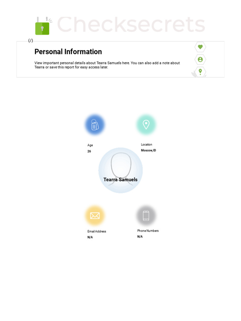 CheckSecrets Person TearraJSamuels | PDF | Crimes | Crime & Violence