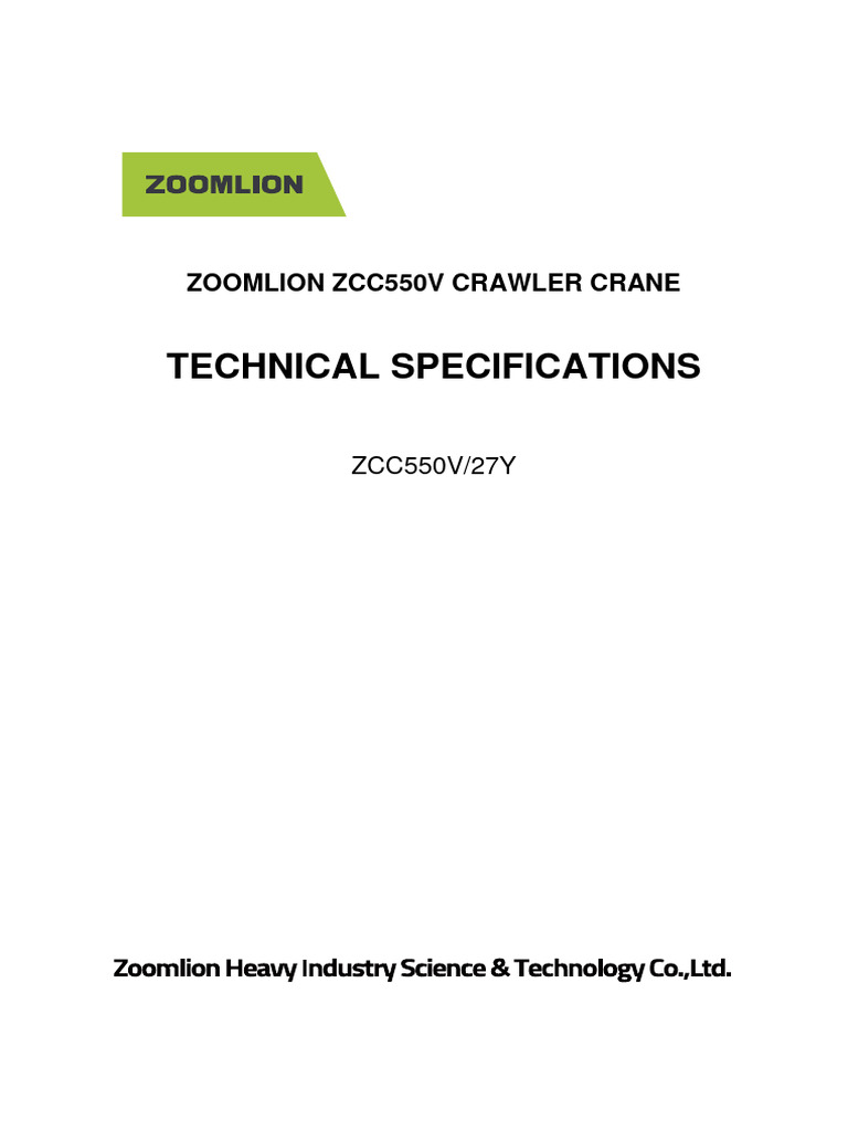Zcc550v 27y Тех Спец | PDF | Crane (Machine) | Length