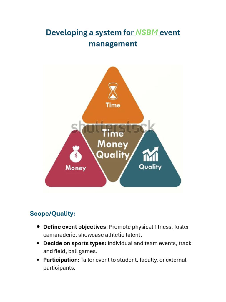 Developing A System For NSBM Event Management | PDF | Career & Growth