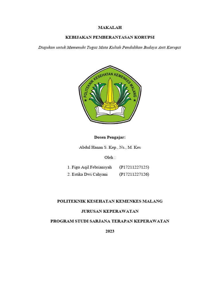2C - Kel.3 - Makalah Kebijakan Pemberantasan Korupsi Di Indonesia | PDF