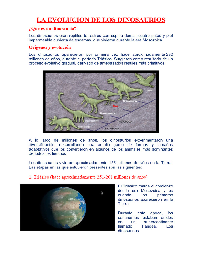 La Evolucion de Los Dinosaurios | PDF | Dinosaurios | Cretáceo