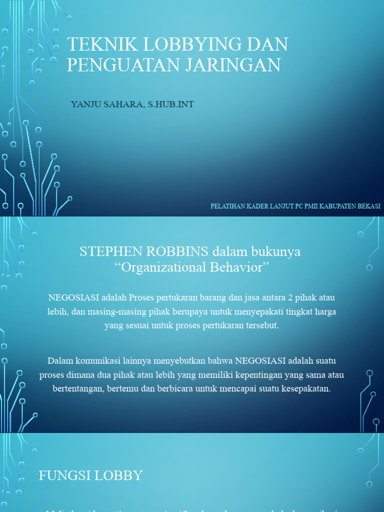 Teknik Lobby Dan Penguatan Jaringan | PDF | Karier & Perkembangan