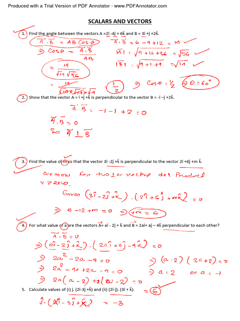 Vector Calculations and Properties | PDF | Teaching Methods & Materials ...