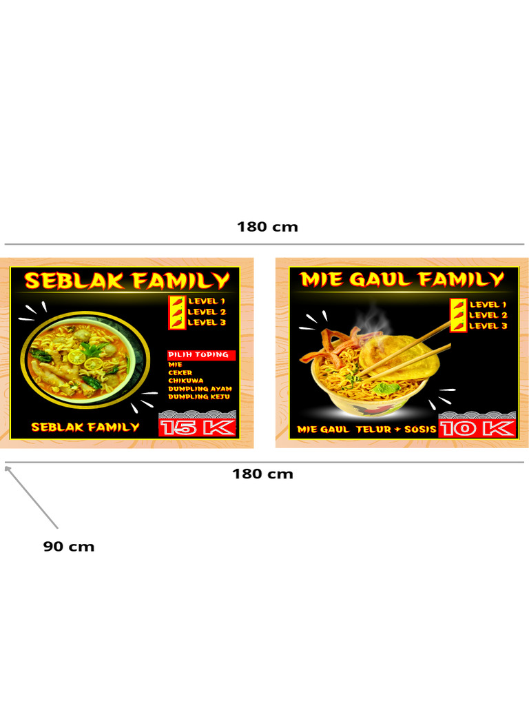 Seblak and Mie Gaul Family Menu | PDF