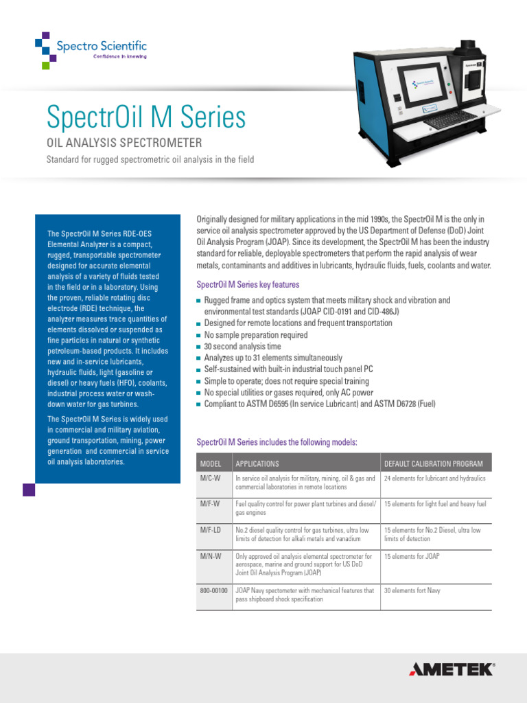 SpectrOil M Series | PDF | Optics | Oil