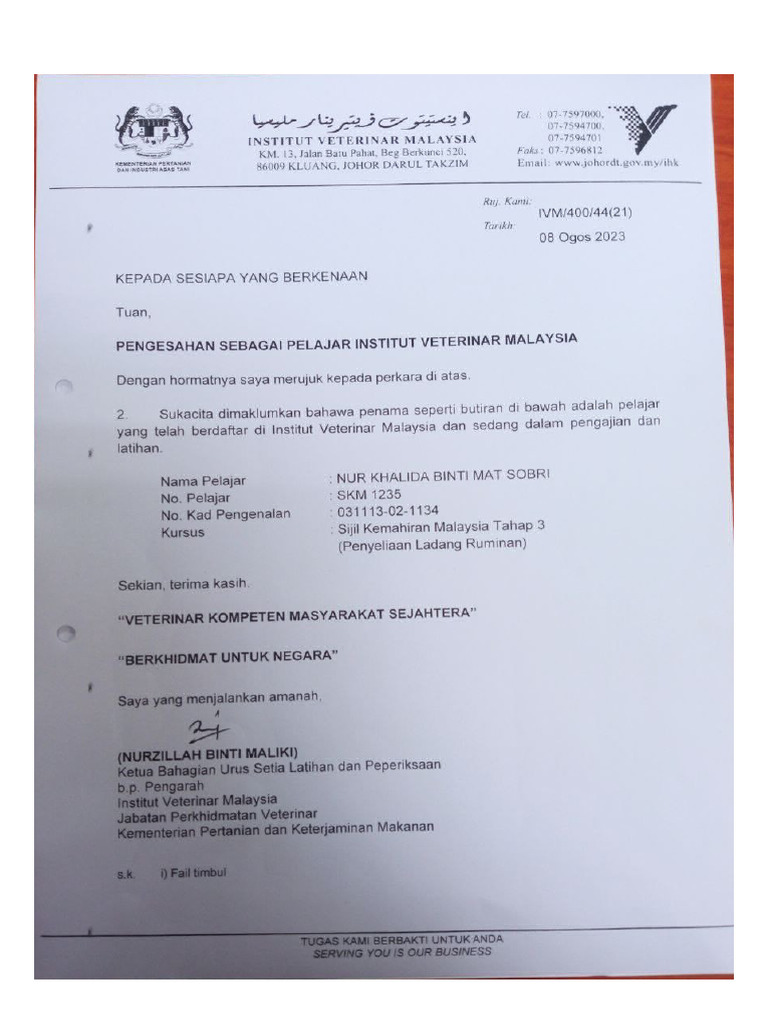 Borang Pengesahan SSM | PDF