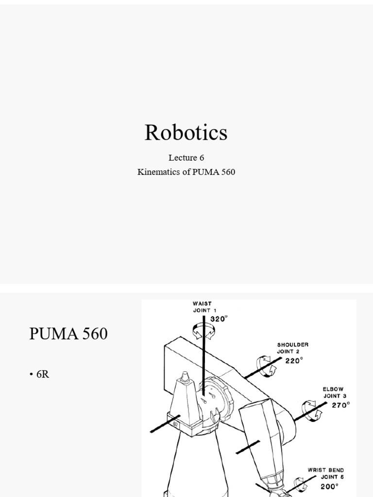 PUMA 560 Kinematics and DH Parameters | PDF | Function (Mathematics ...