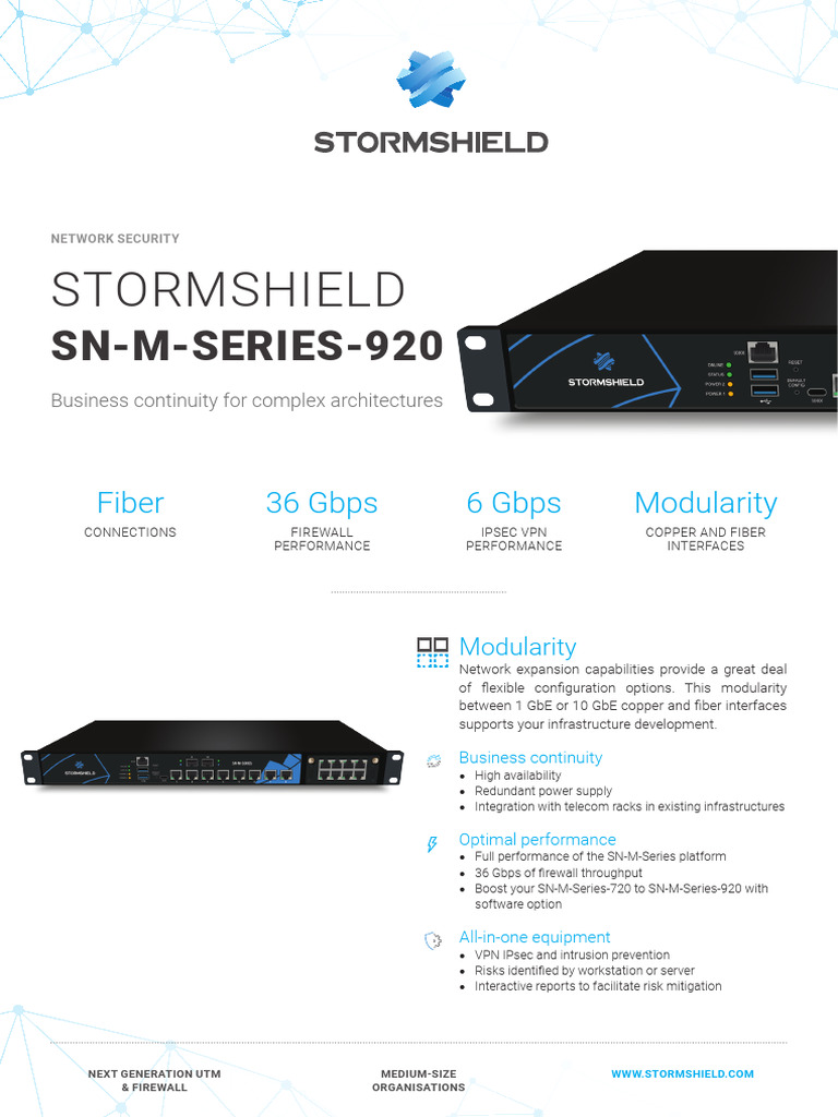 Stormshield SN-M-Series-920 Overview | PDF | Transport Layer Security ...