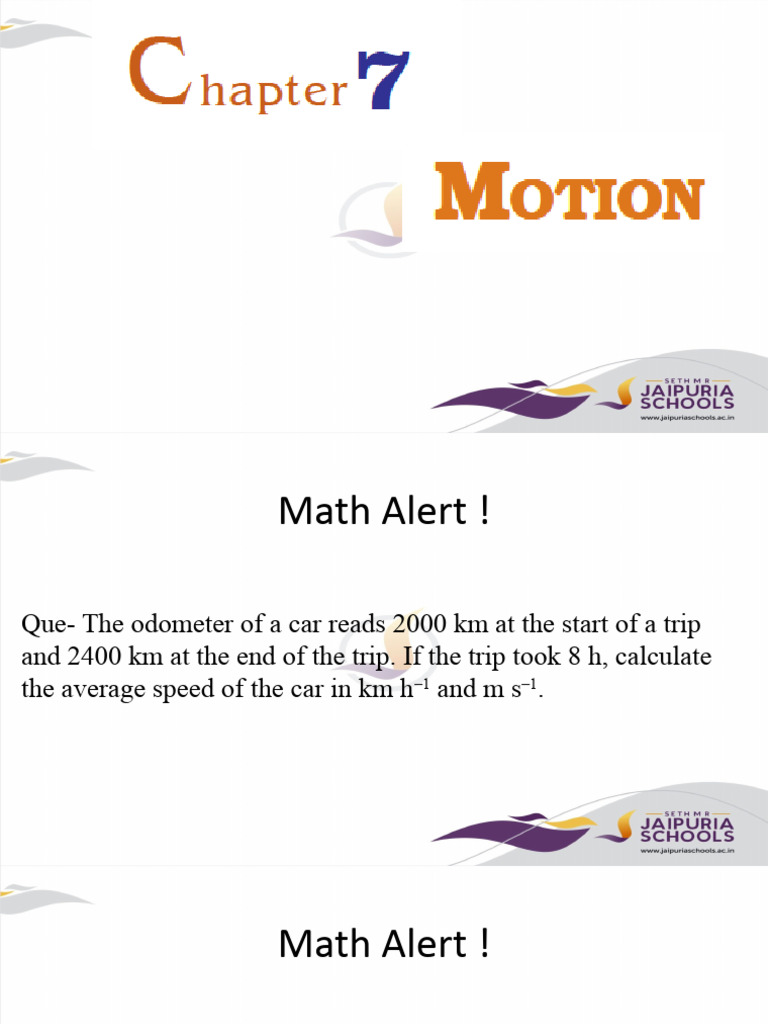 7 Motion | PDF | Speed | Velocity