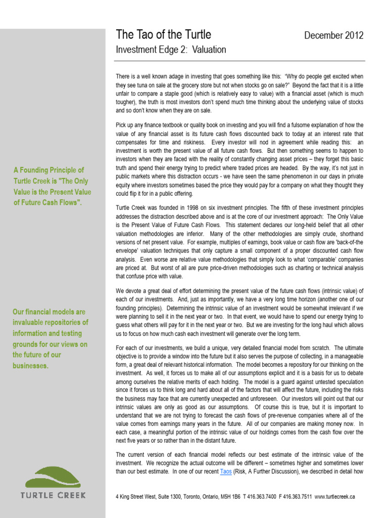 TCAM Thought Piece Edge 2 Valuation Dec 2012 | PDF | Valuation (Finance ...