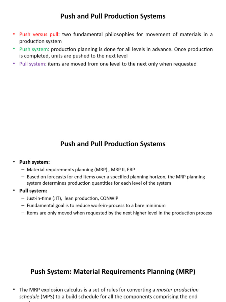 L8 - Push Production System | PDF | Enterprise Resource Planning | Lean ...