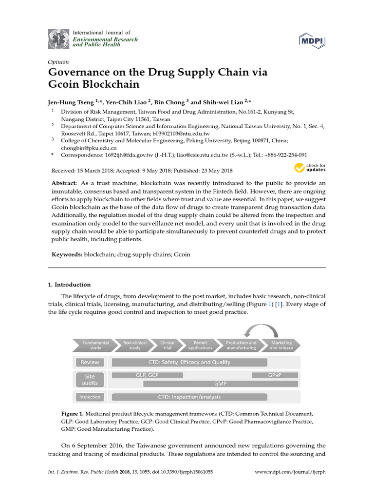 Governance On The Drug Supply Chain Via Gcoin Blockchain | PDF | Supply Chain | Radio Frequency ...