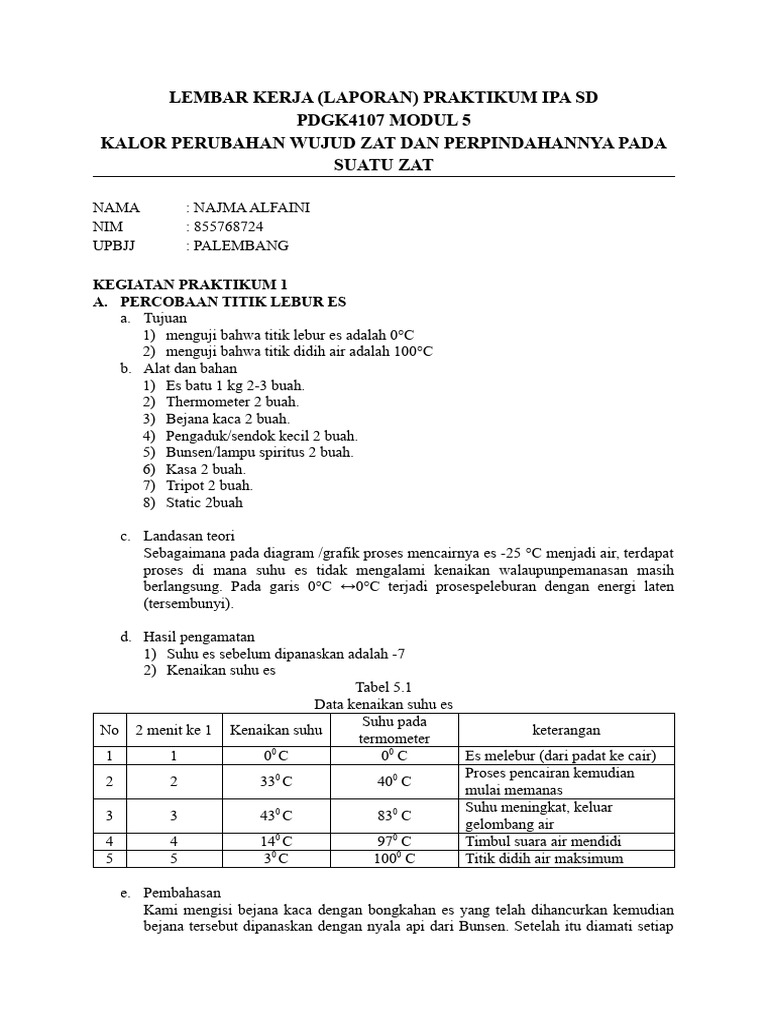 Lembar Kerja Ipa Modul 5 | PDF