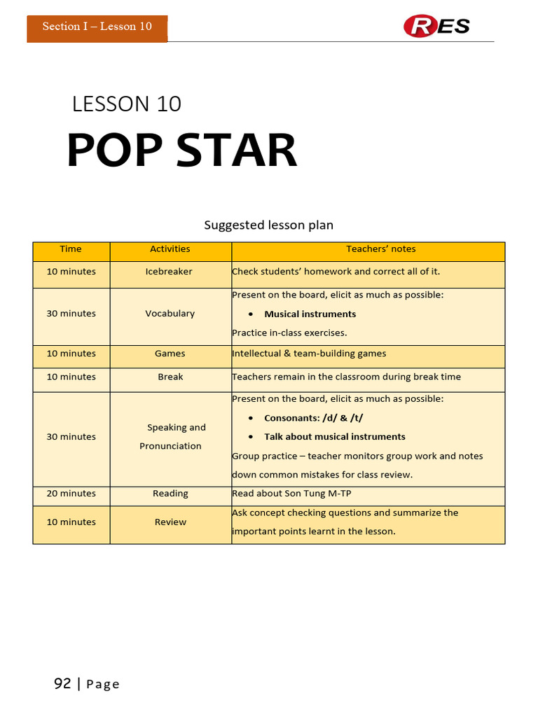 Section I - Student's Book - Les 10 | PDF | Musical Instruments | Music Technology