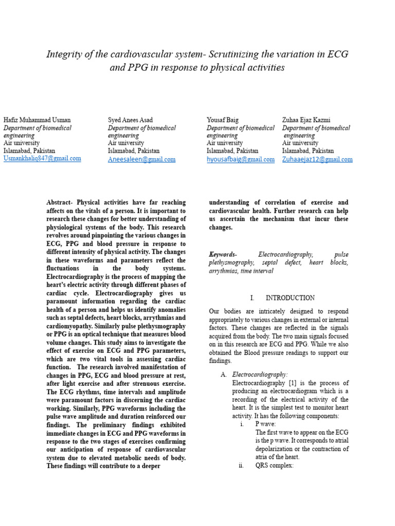 Project Rep Ecg PPG | PDF | Electrocardiography | Heart