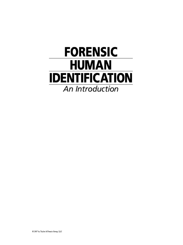 Forensic Human Identification (10264) | PDF