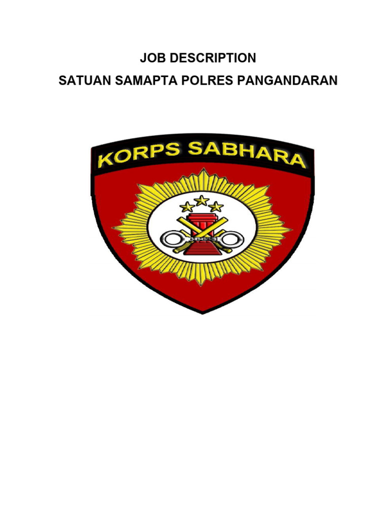 Job Description Sat Samapta | PDF | Teknologi & Rekayasa