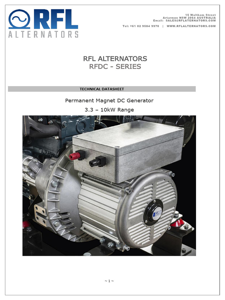 RFL Permanent Magnet DC Generators | PDF | Rectifier | Direct Current