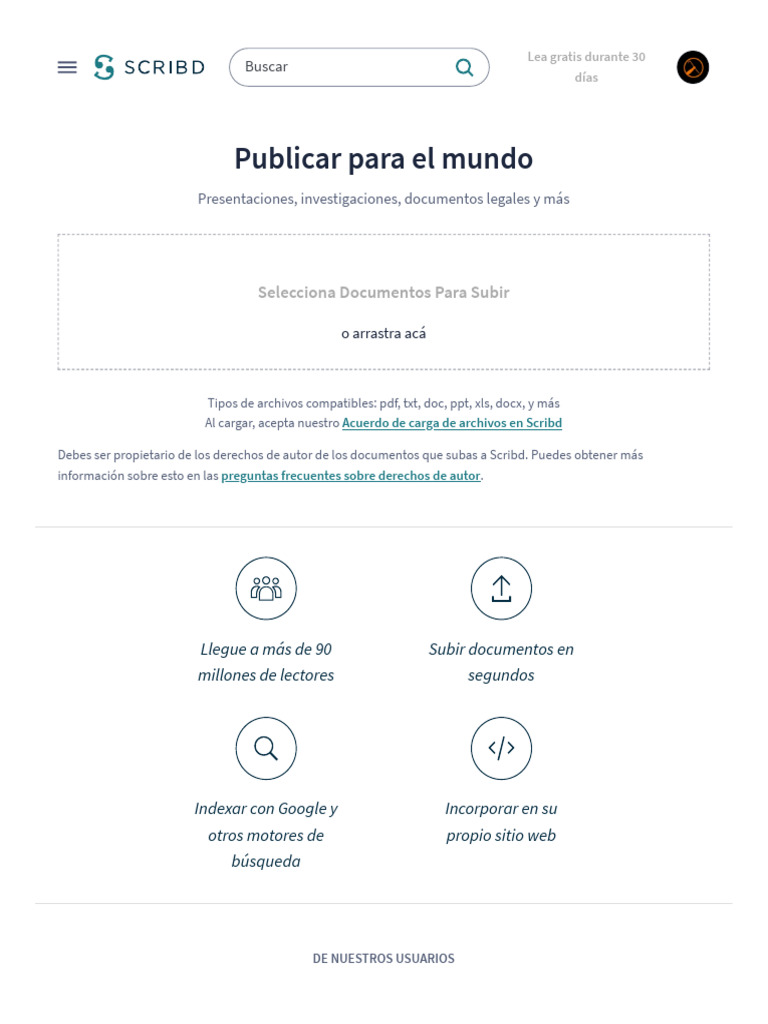 Suba Un Documento - Scribd | PDF | Scribd | Sitios web