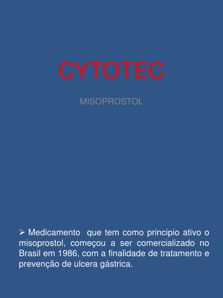 CYTOTEC | PDF | Aborto | Remédio