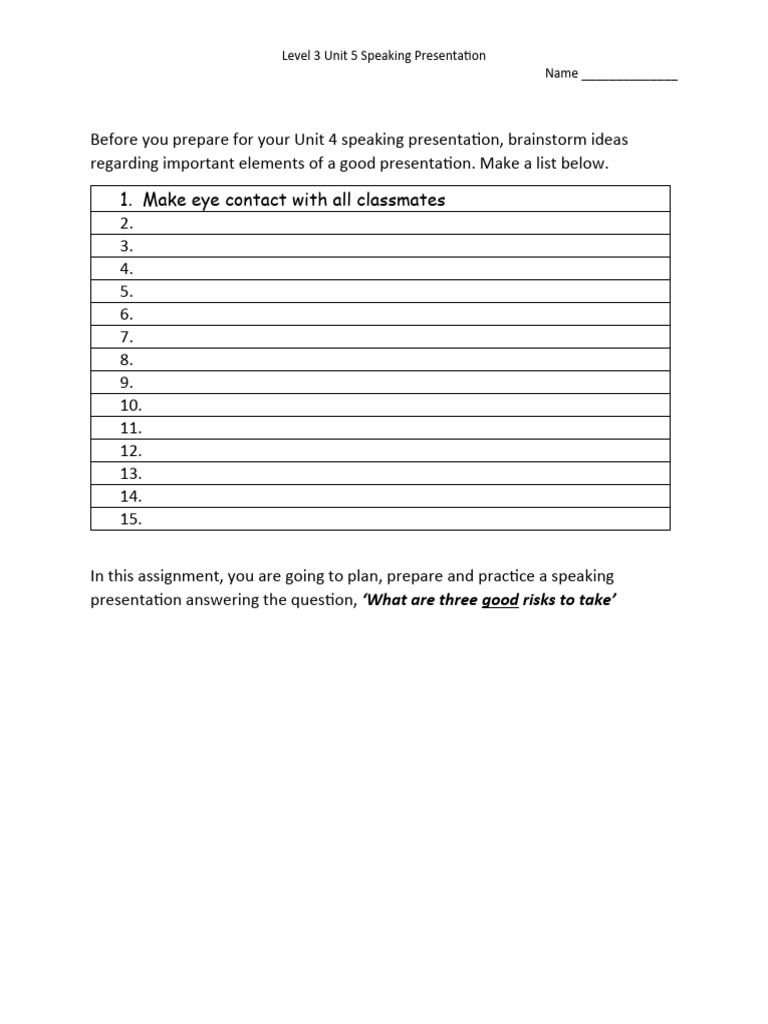 Level 3 Unit 5 Speaking Test | PDF | Languages | Foreign Language Studies Level 3 Unit 5 Speaking Test | PDF | Languages | Foreign Language Studies
