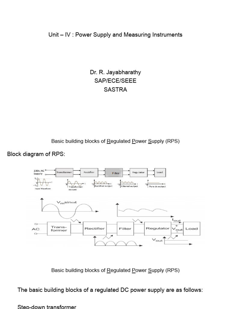 Unit - IV Part 1 | PDF | Rectifier | Power Supply