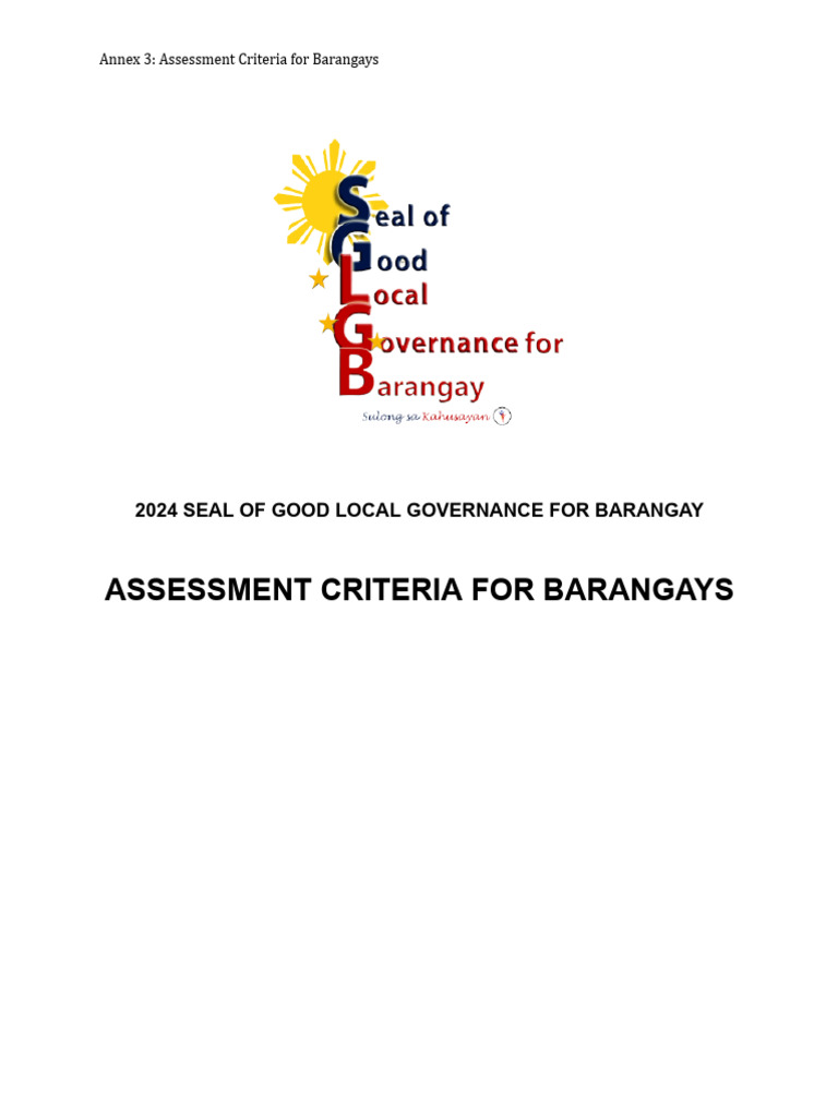 2024 SGLGB Annex 3 | Download Free PDF | Emergency Management