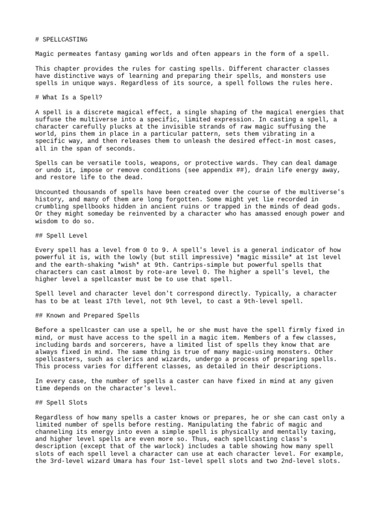 # Spellcasting | PDF