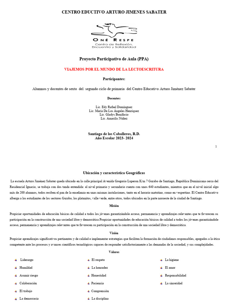 PROYECTO DE AULA Final | PDF | Evaluación | Salón de clases