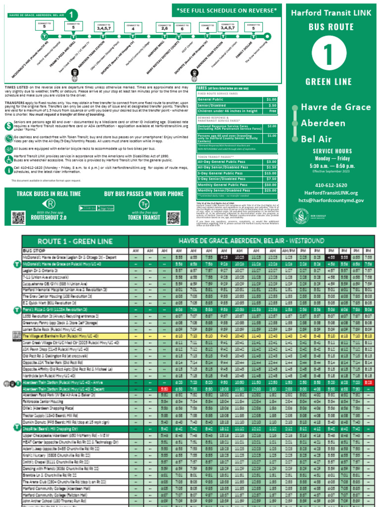 Route 1 Green Line September 2023 - 202309282003438656 | PDF ...