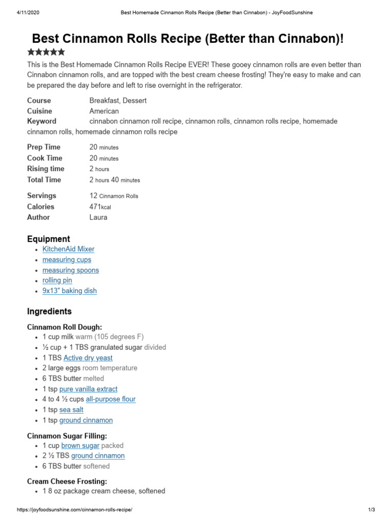 Best Homemade Cinnamon Rolls Recipe - JoyFoodSunshine | Download Free ...