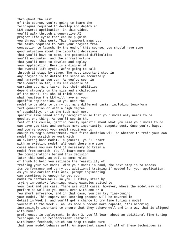 Generative AI Project Lifecycle | Download Free PDF | Conceptual Model ...