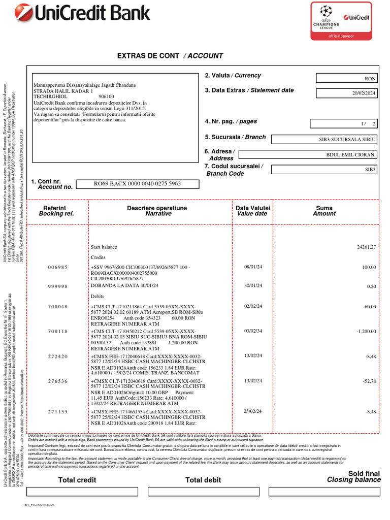 Bank Statement | PDF | Debit Card | Credit Card