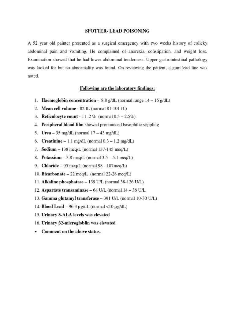 AFIH BIOCHEM - Lead Case History DEPT | PDF | Medical Specialties ...