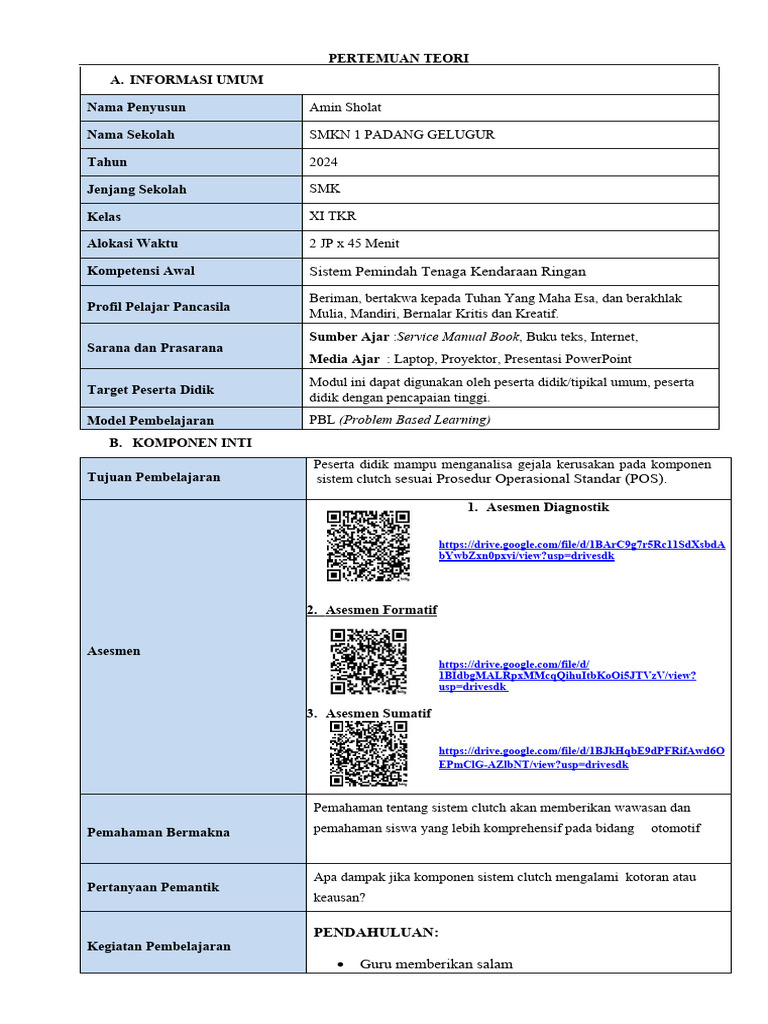 Modul Ajar MMK Amin Sholat Okee | PDF