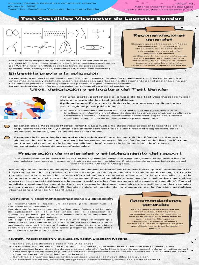 Test Bender | Descargar gratis PDF | Diagnostico medico | Sicología