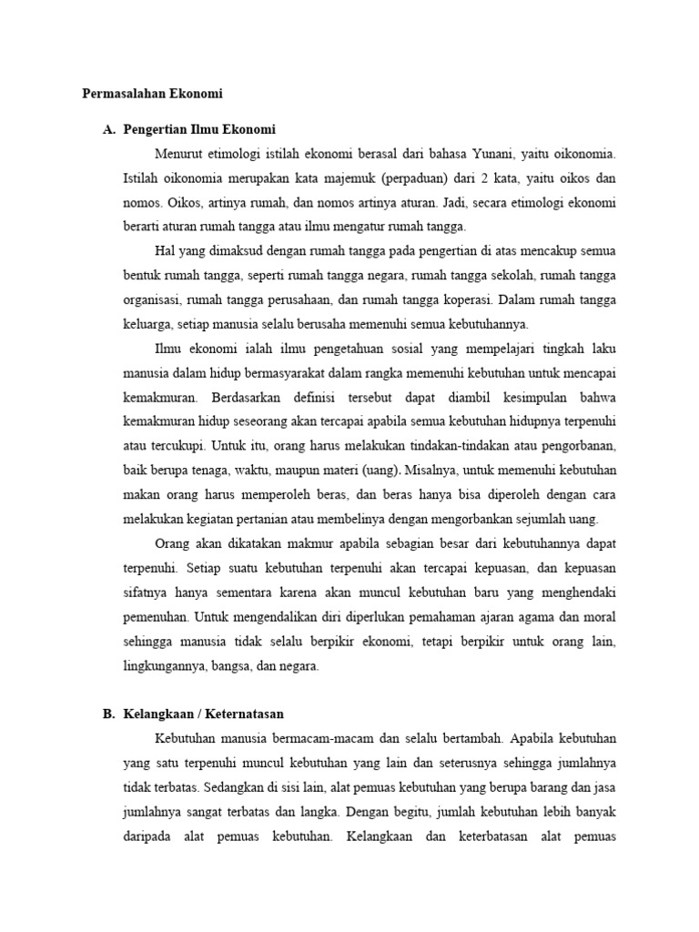 Kajian Ekonomi | PDF | Pengelolaan Keuangan & Uang | Politik