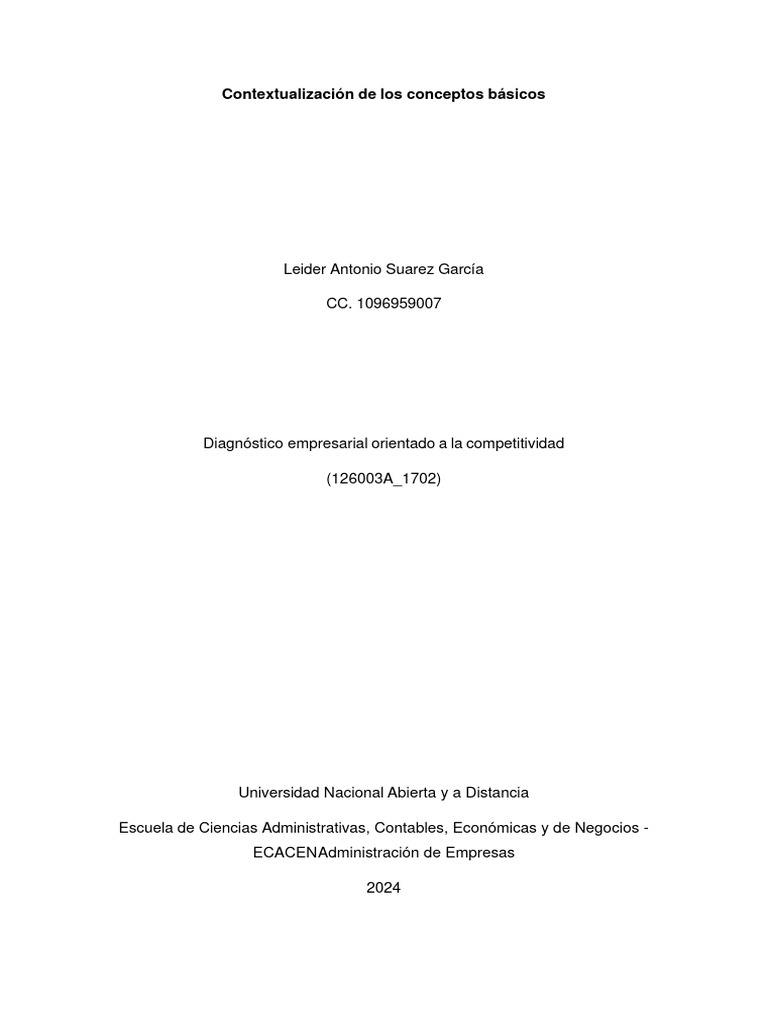 Etapa 1 Contextualizacion de Los Conceptos Basicos - Leider Suarez | PDF | Business | Economias