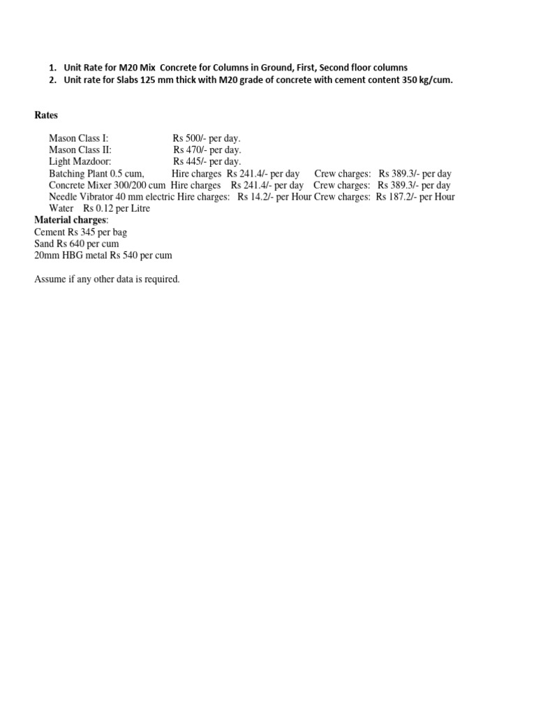 Construction Cost Breakdown | PDF | Concrete | Civil Engineering
