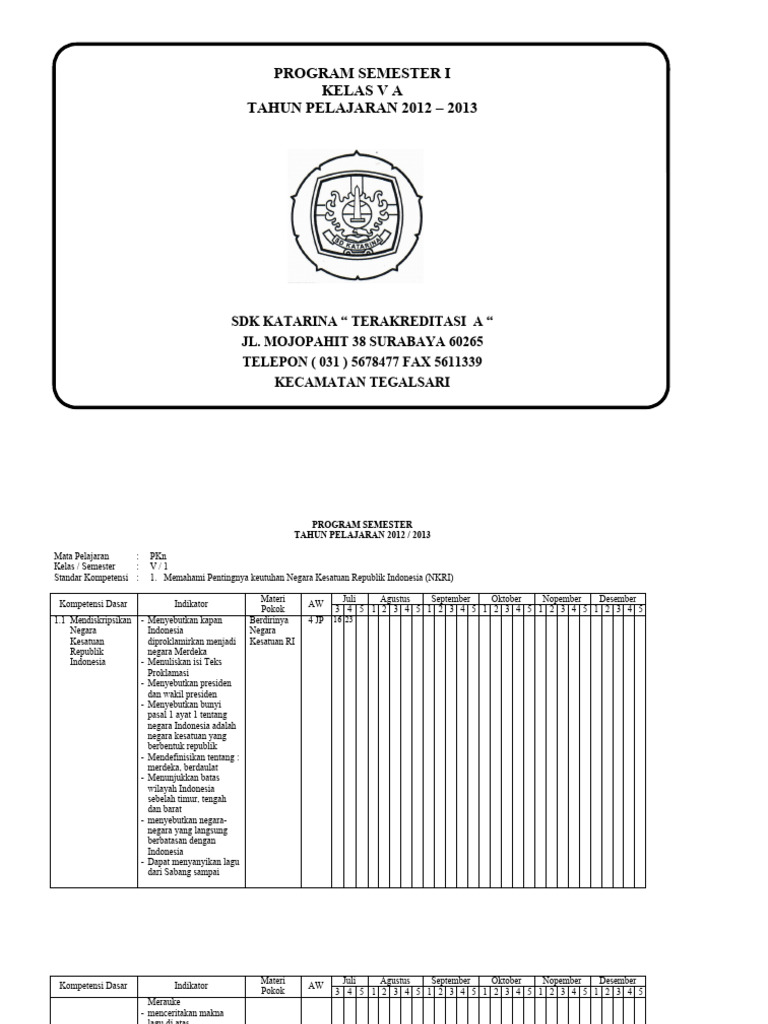 Promes Kelas V A | PDF